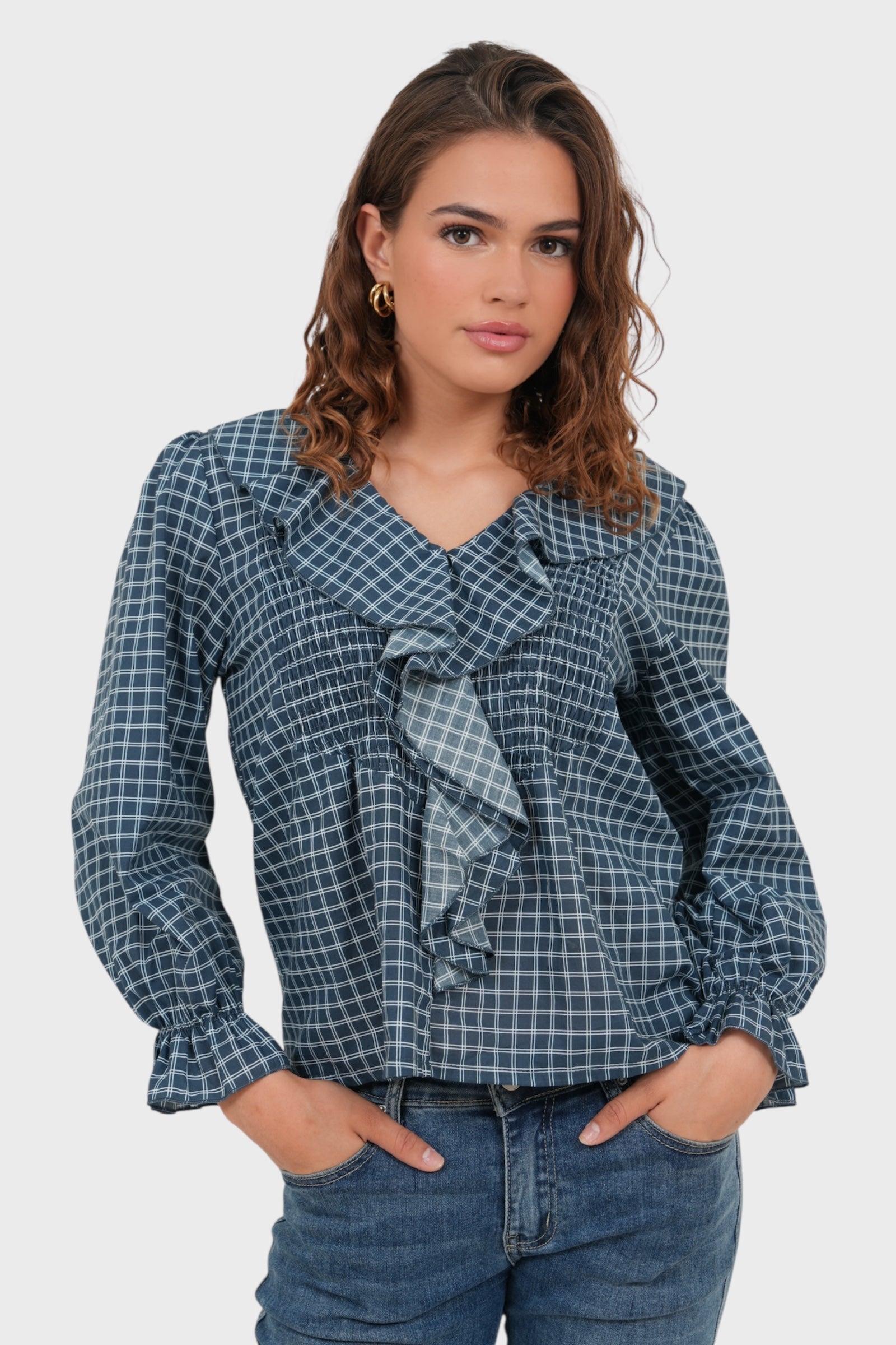 "Nora" blouse navy – Meet Me There