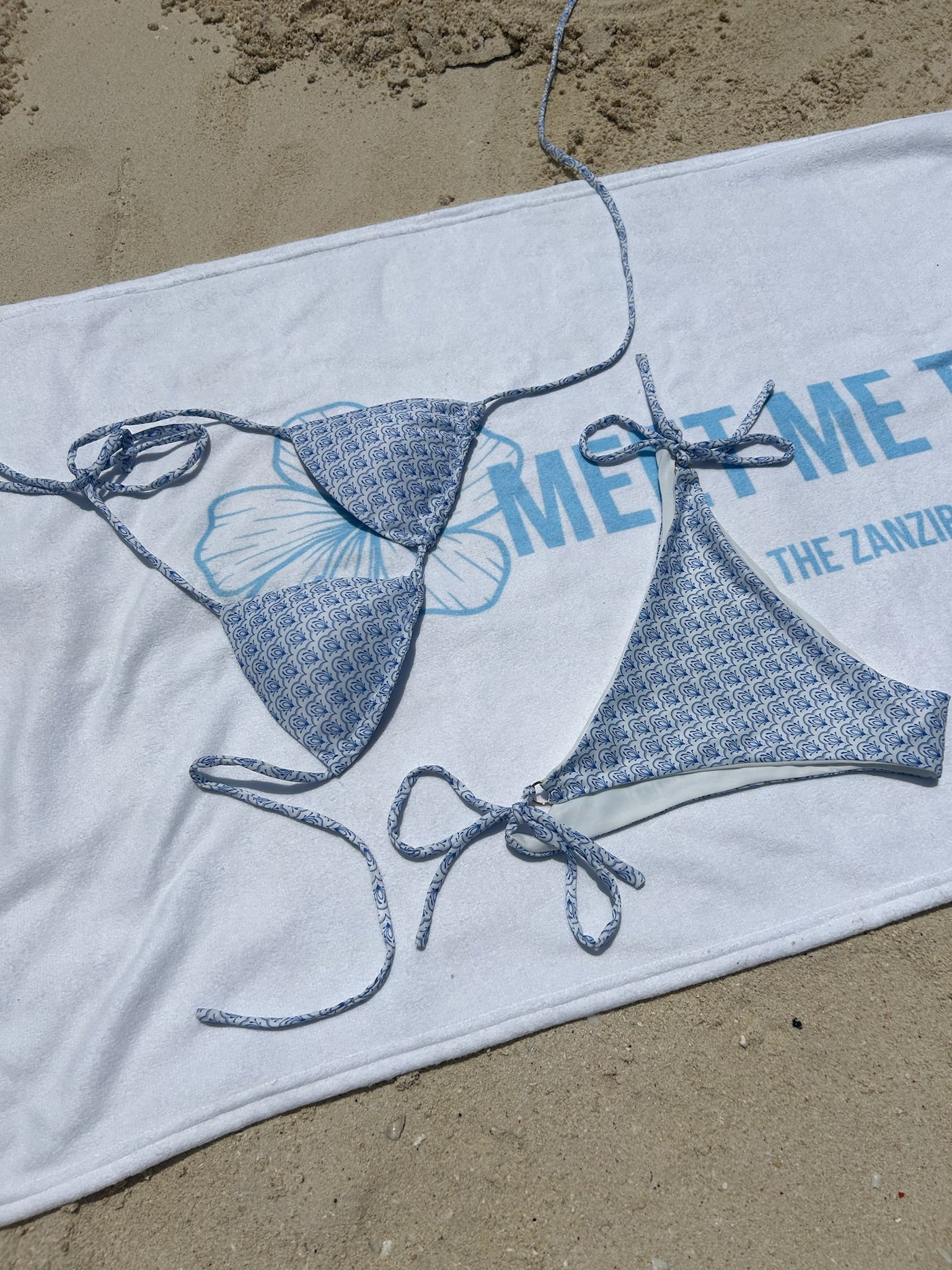 "Amalfi" tied bikini bottom blue – Meet Me There