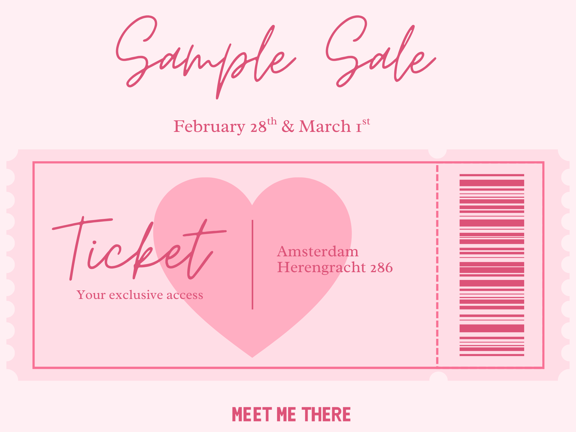 SAMPLE SALE ENTRY TICKET | 28/02-01/03 2026 – Meet Me There