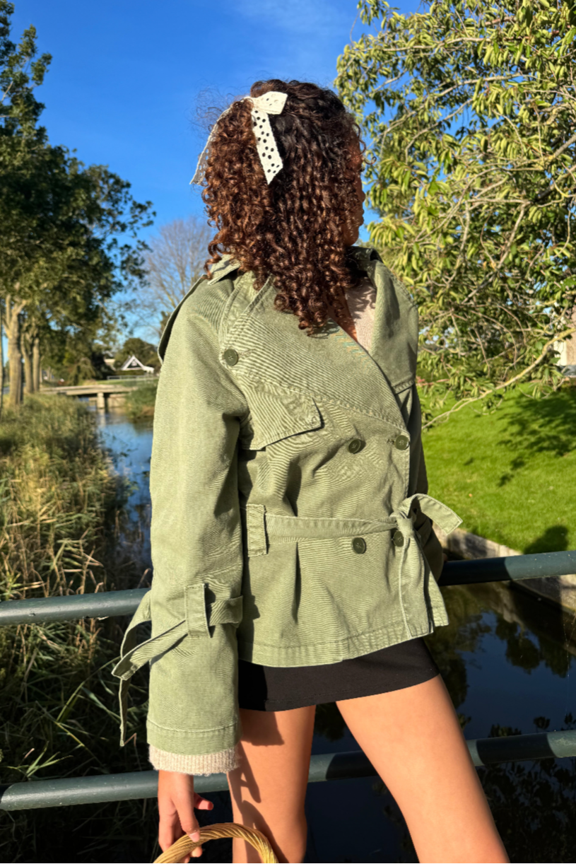 "Denmark" trench coat khaki green – Meet Me There
