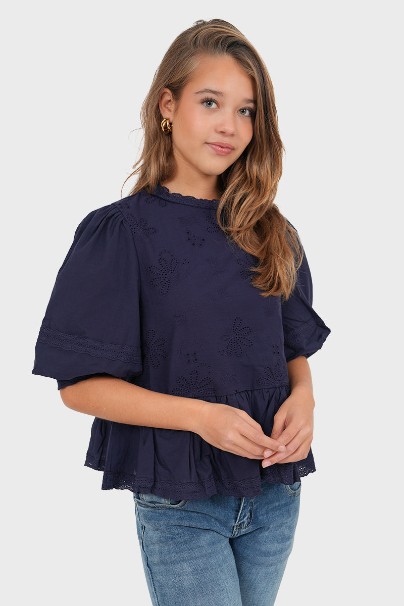 "Grace" blouse navy – Meet Me There